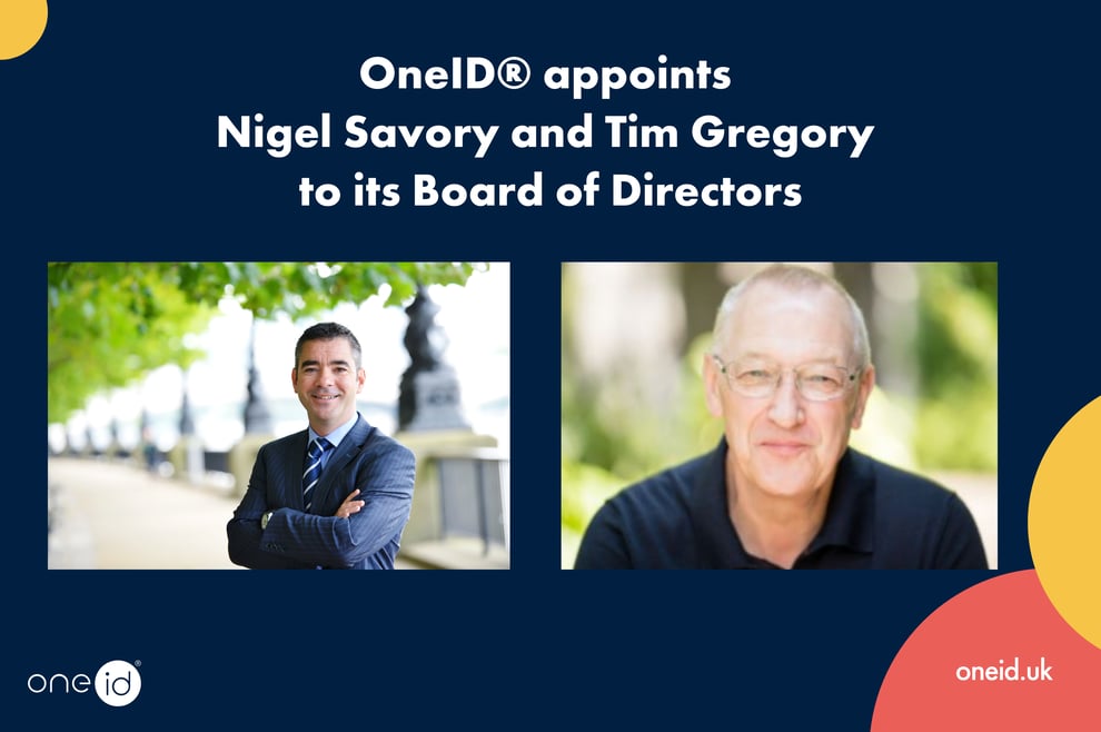 OneID® appoints Nigel Savory and Tim Gregory to its Board of Directors